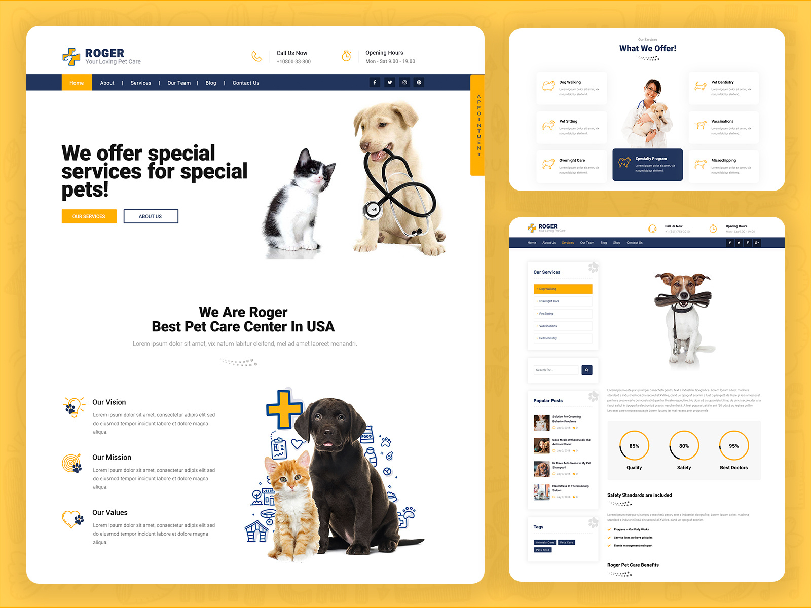Roger - Pet Care WordPress Theme by Zozothemes on Dribbble