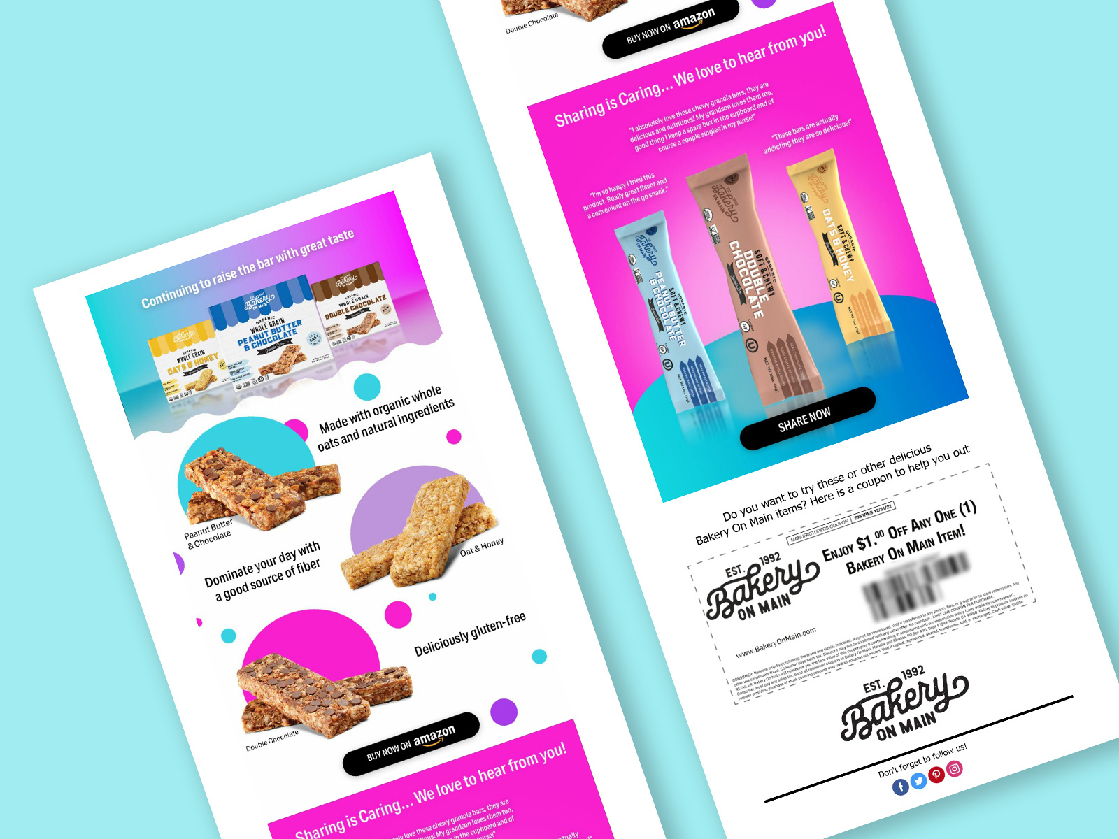 NEWSLETTER DESIGN- Bakery On Main Granola Bars by Amanda Marie on Dribbble