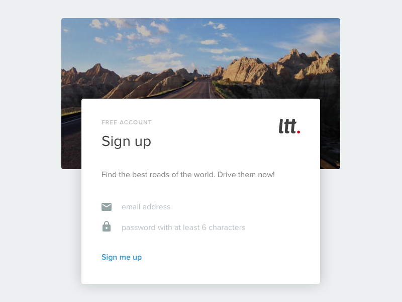Daily UI 001 - Sign up by Bob Muller on Dribbble