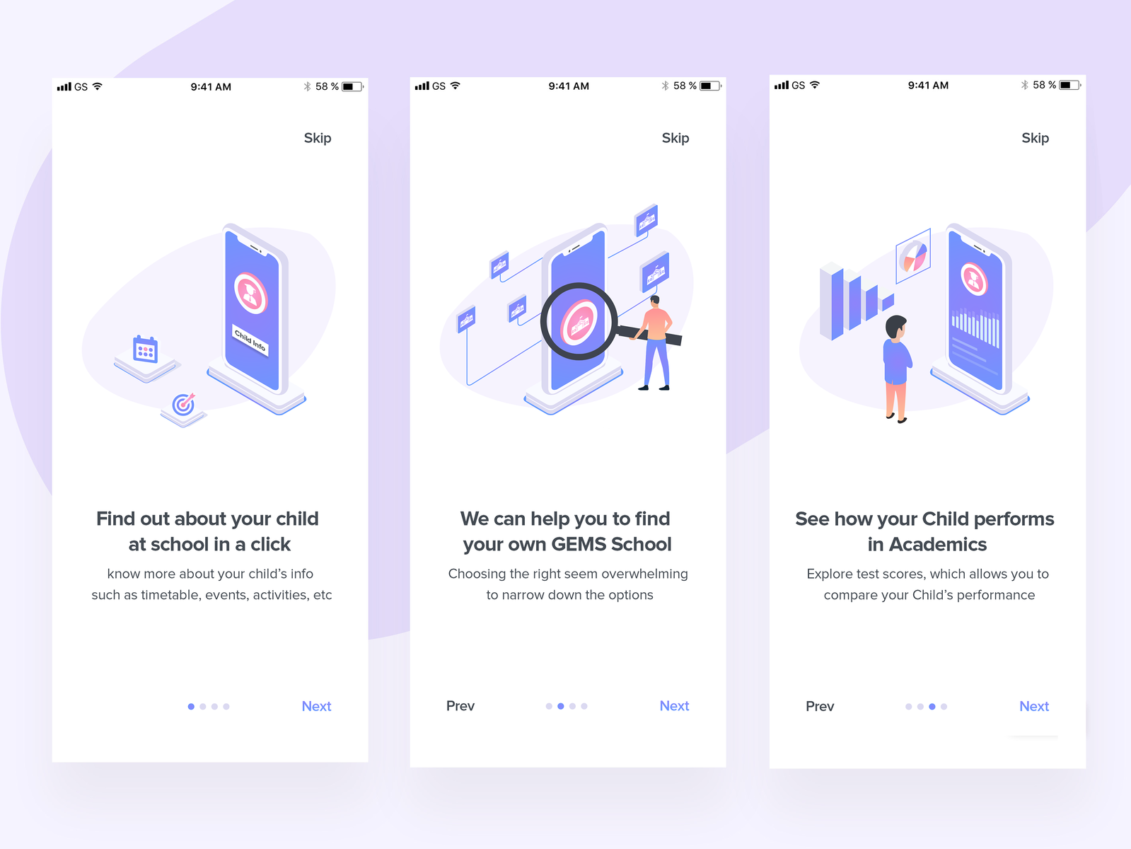 On-boarding screens by Dinesh on Dribbble