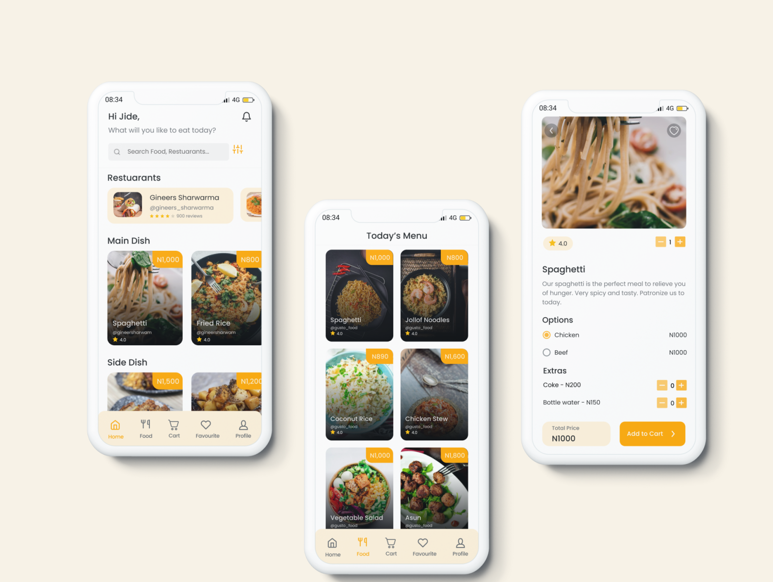 Food App screens by Francisca Udefi on Dribbble
