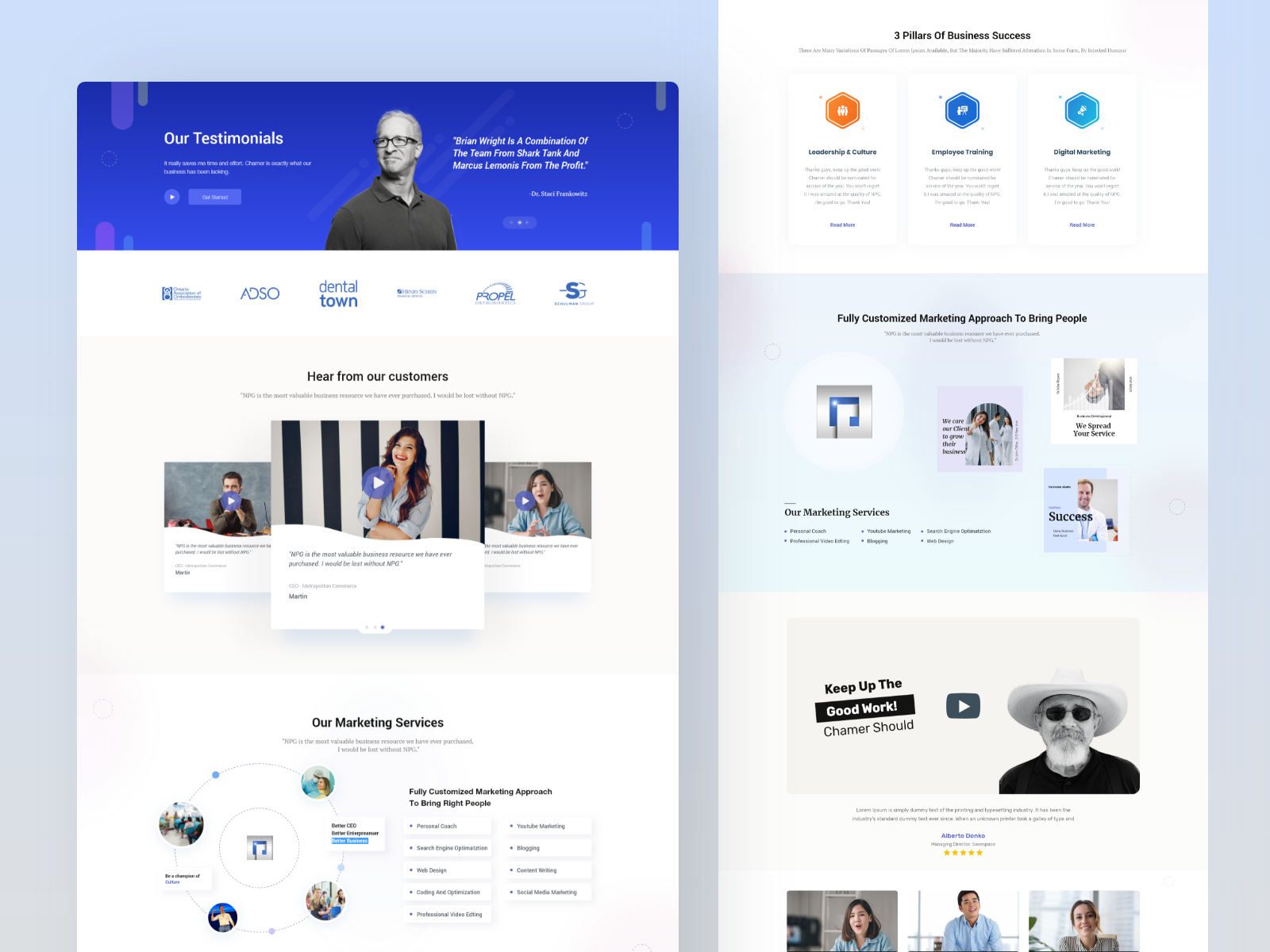 Digital Marketing Testimonial Page by Image Appeal on Dribbble