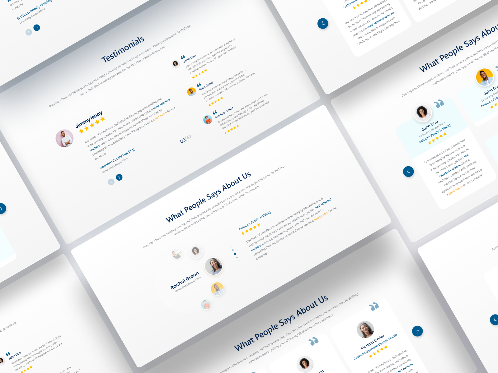 Testimonials by Image Appeal on Dribbble