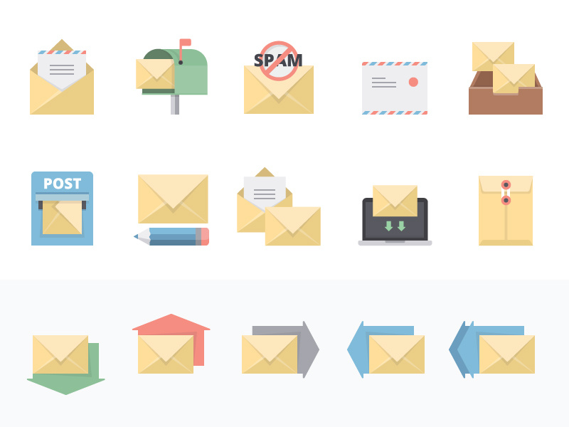 iconize flat: Emails by Laura Reen for DemSt team on Dribbble