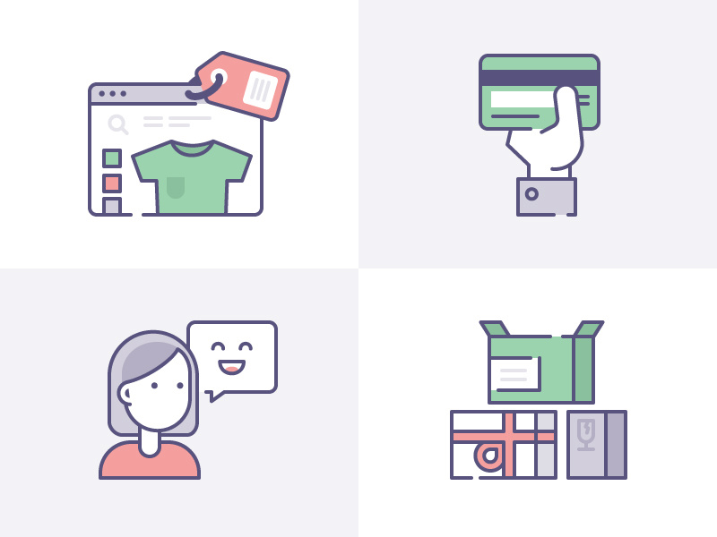 Ecommerce Icons for IconFinder & Shopify collaboration by Laura Reen on ...