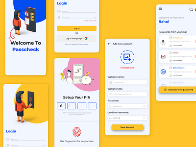Password saving app UI by Rahul Debnath on Dribbble
