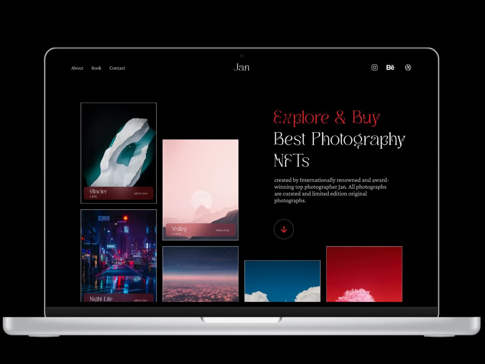 Portfolio site concept for a Photographer by Ajay Krish on Dribbble