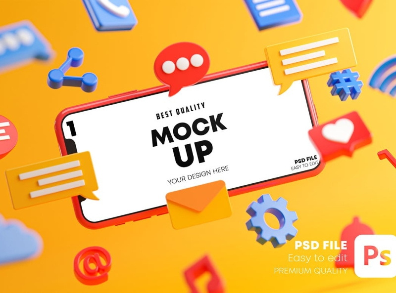 Social Media Icons Smartphone Mockup by Creative Sandra on Dribbble