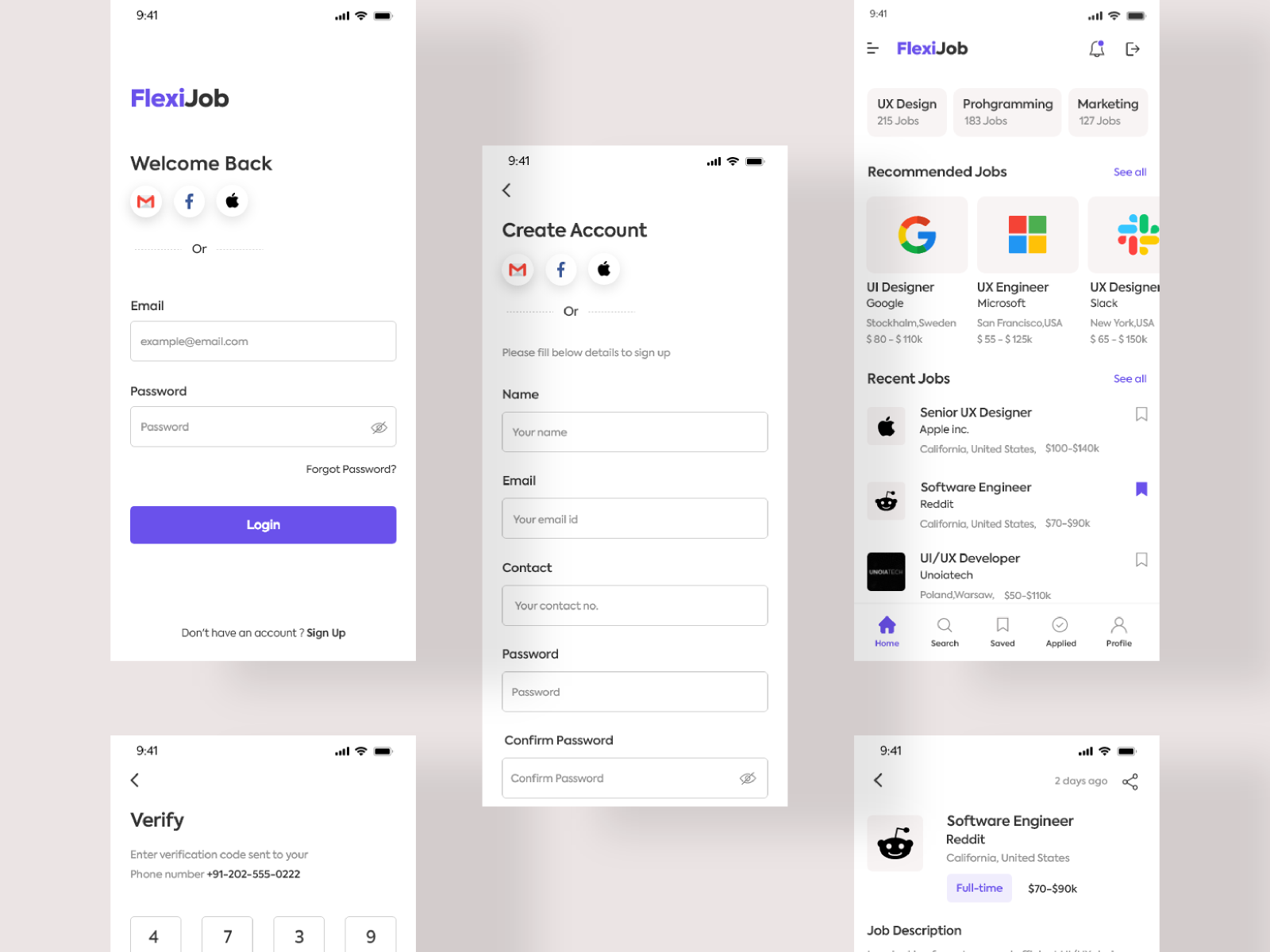FlexiJob by Simarjeet Singh on Dribbble