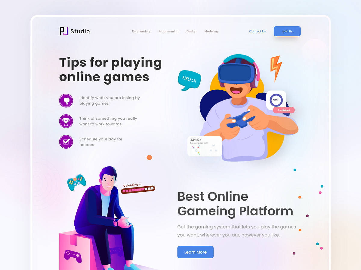 Online Game Platform UI by Hasnur Alam Ujjol on Dribbble