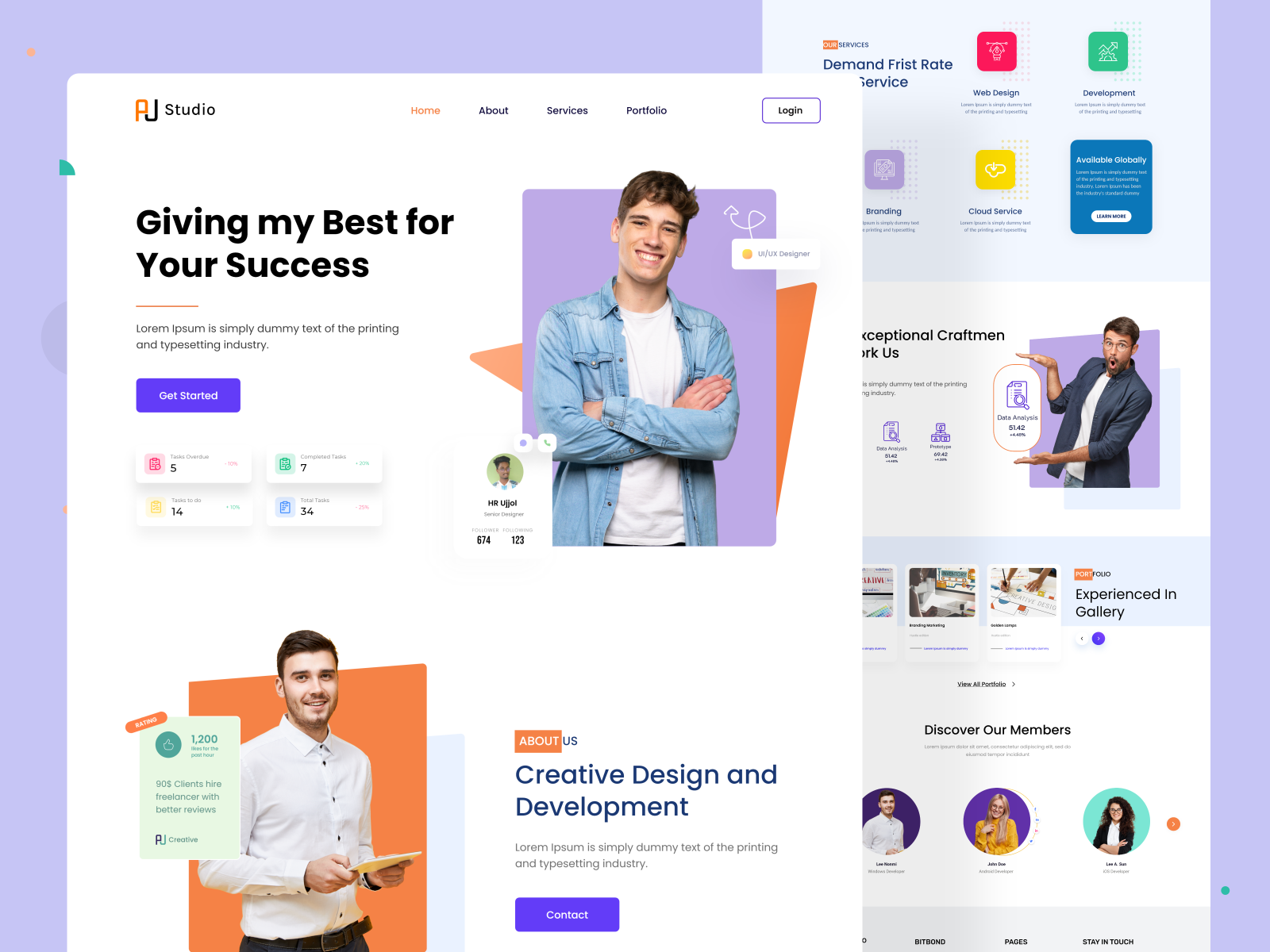 Team portfolio landing page by Hasnur Alam Ujjol on Dribbble