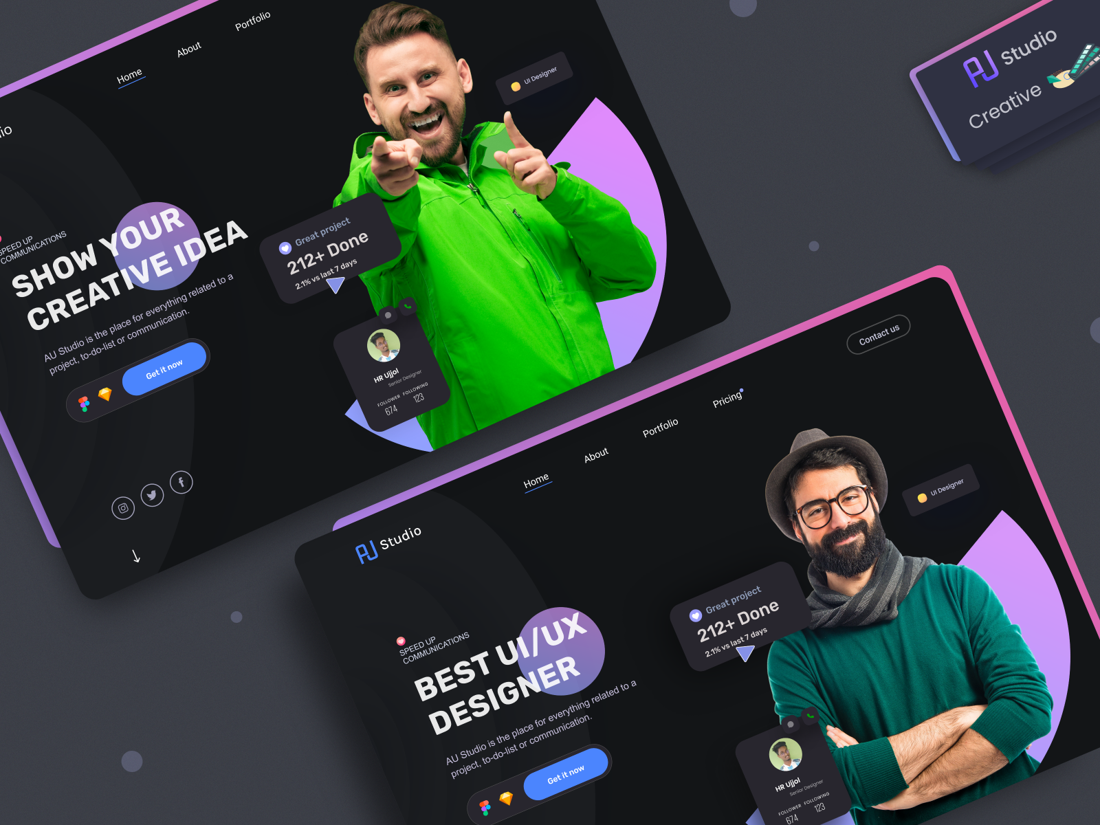 Creative Designer Header Exploration by Hasnur Alam Ujjol on Dribbble