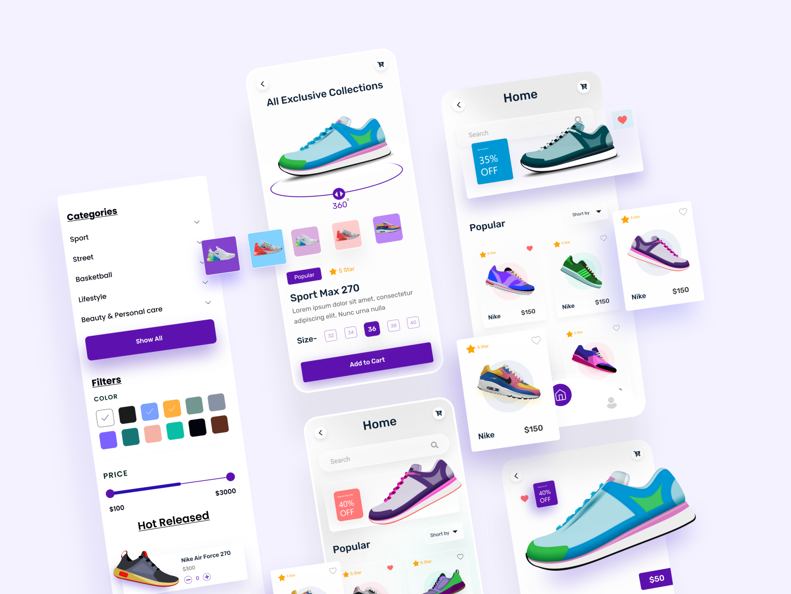Shoes App Design by Hasnur Alam Ujjol on Dribbble