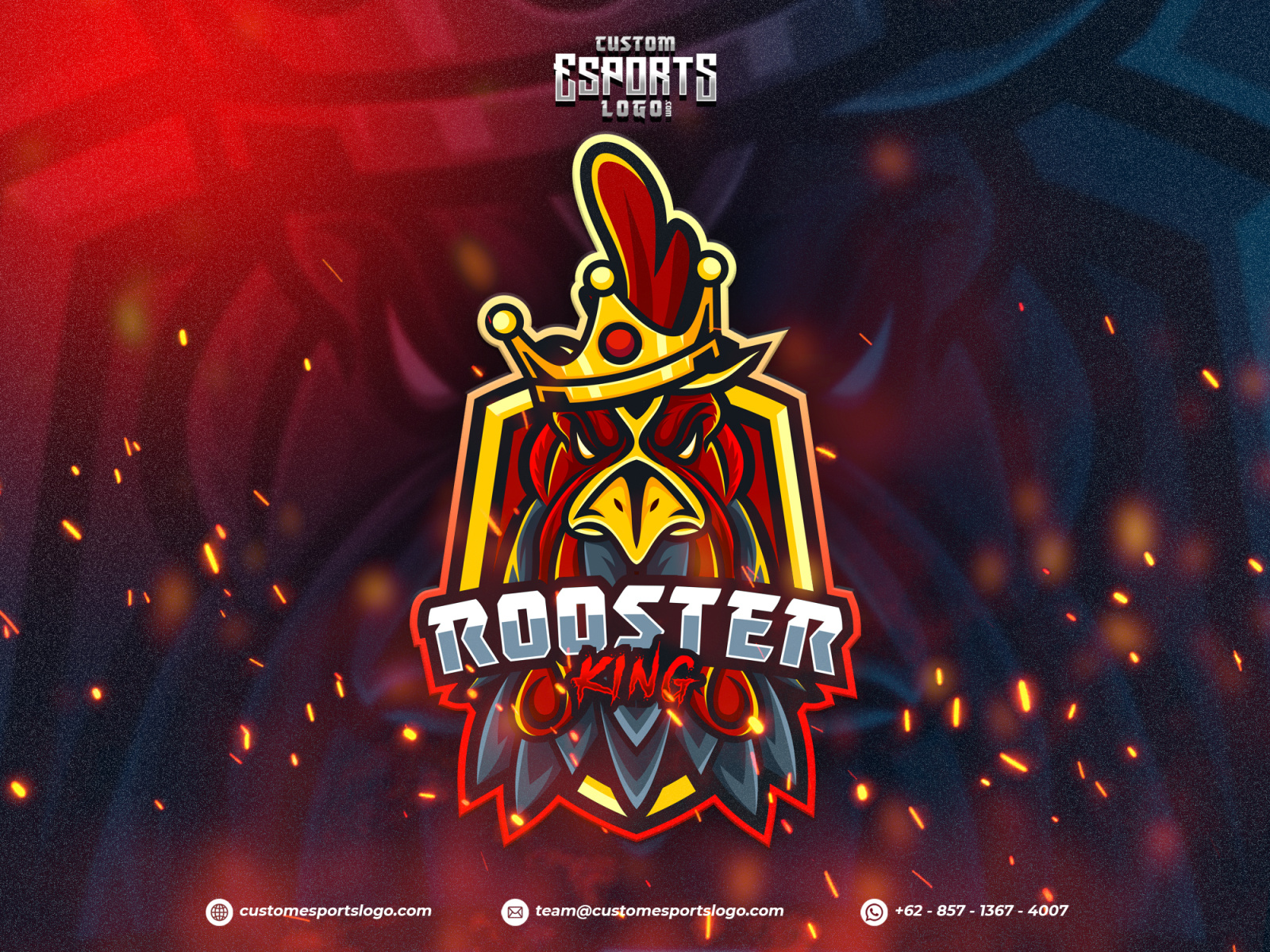 Rooster King Logo by Custom Esports Logo on Dribbble