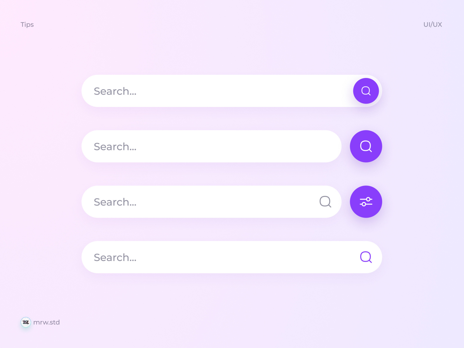 4 Kinds of Search Bar design style by MrwProduction on Dribbble