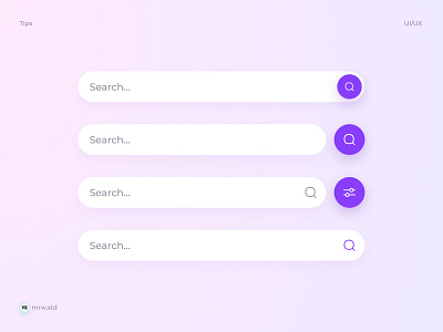 4 Kinds of Search Bar design style by MrwProduction on Dribbble