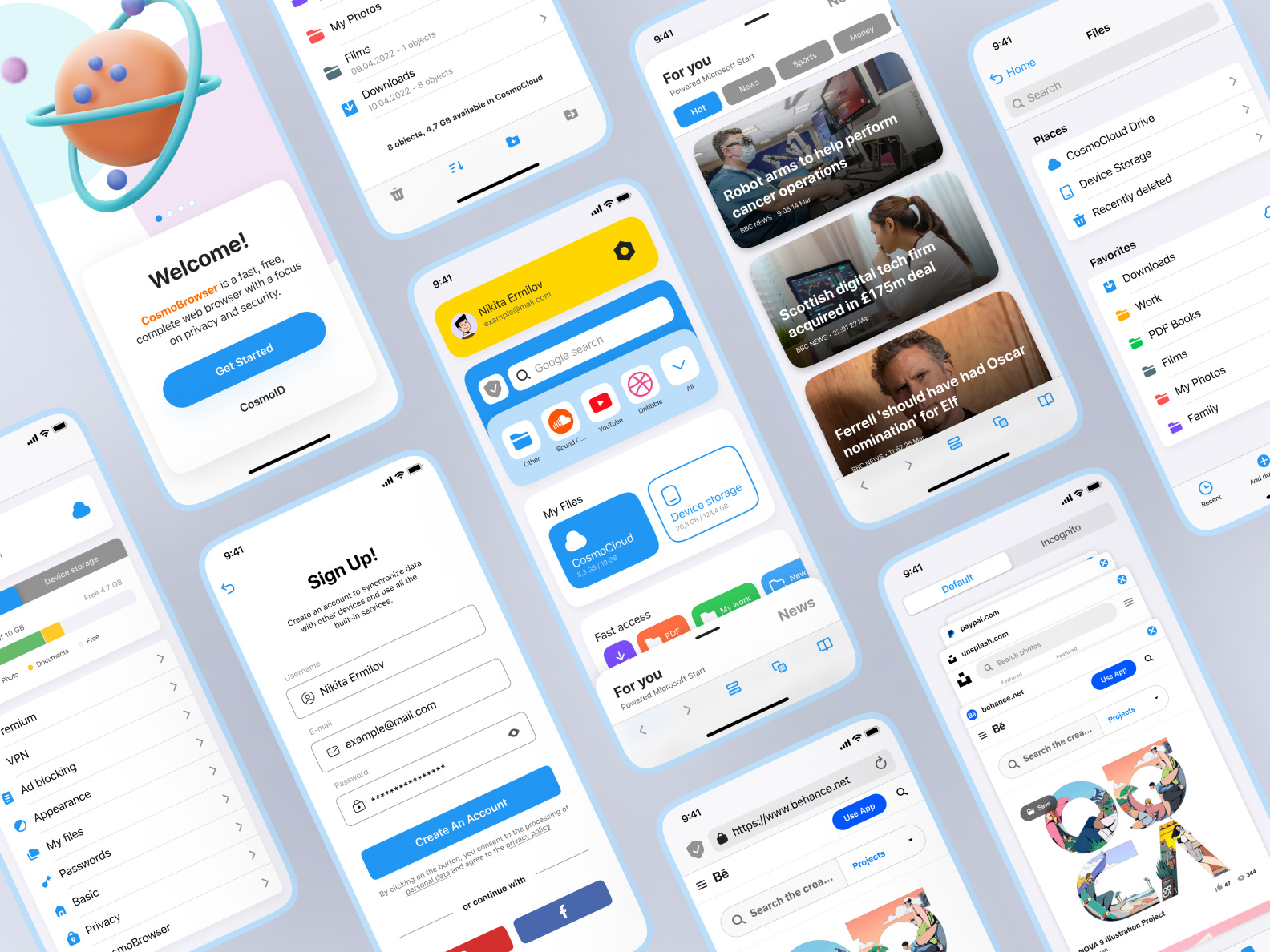 Browser App by Nikita Ermilov on Dribbble