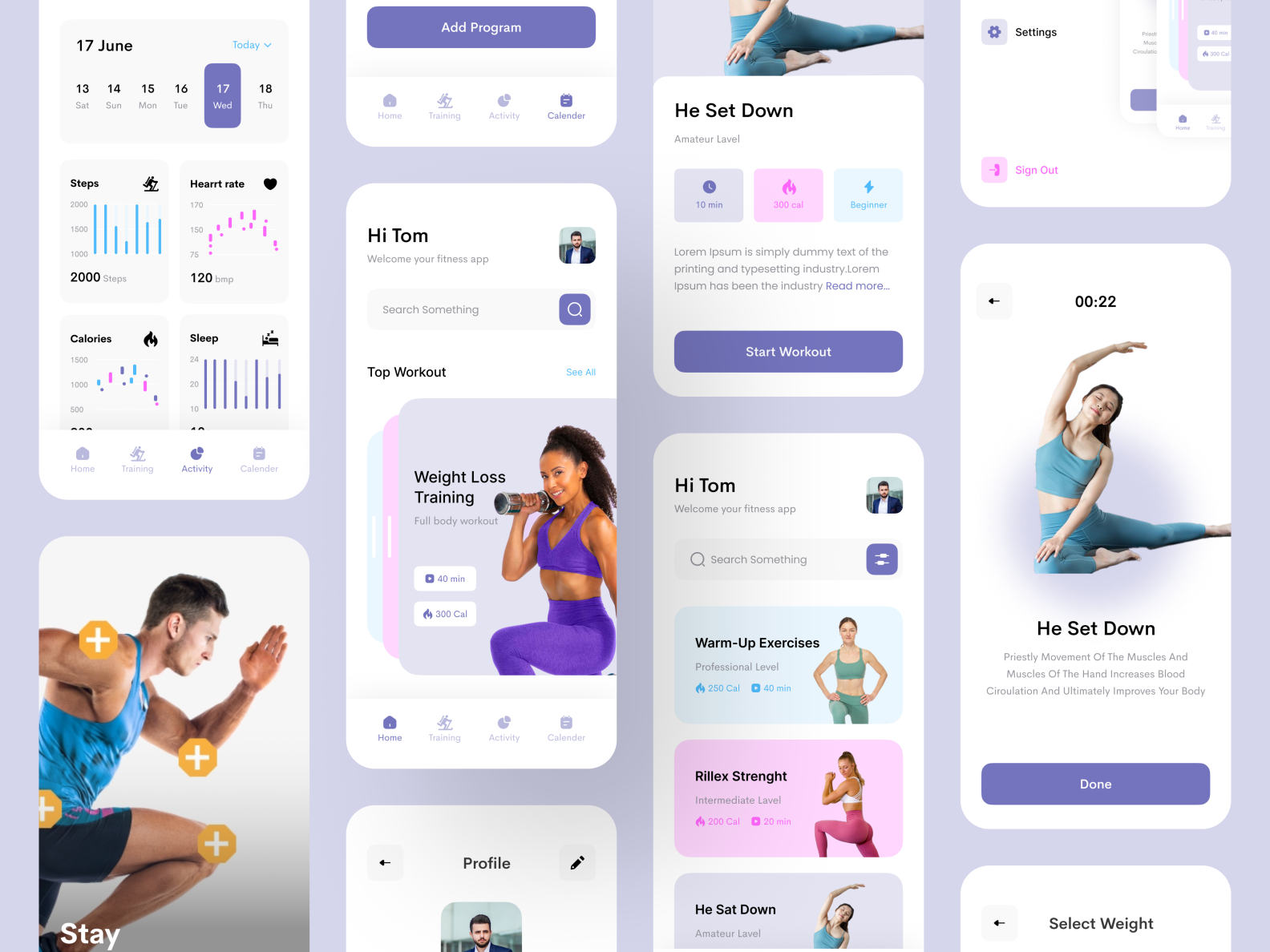 Fitness & Workout Mobile App by Mehedi Hasan Rana on Dribbble