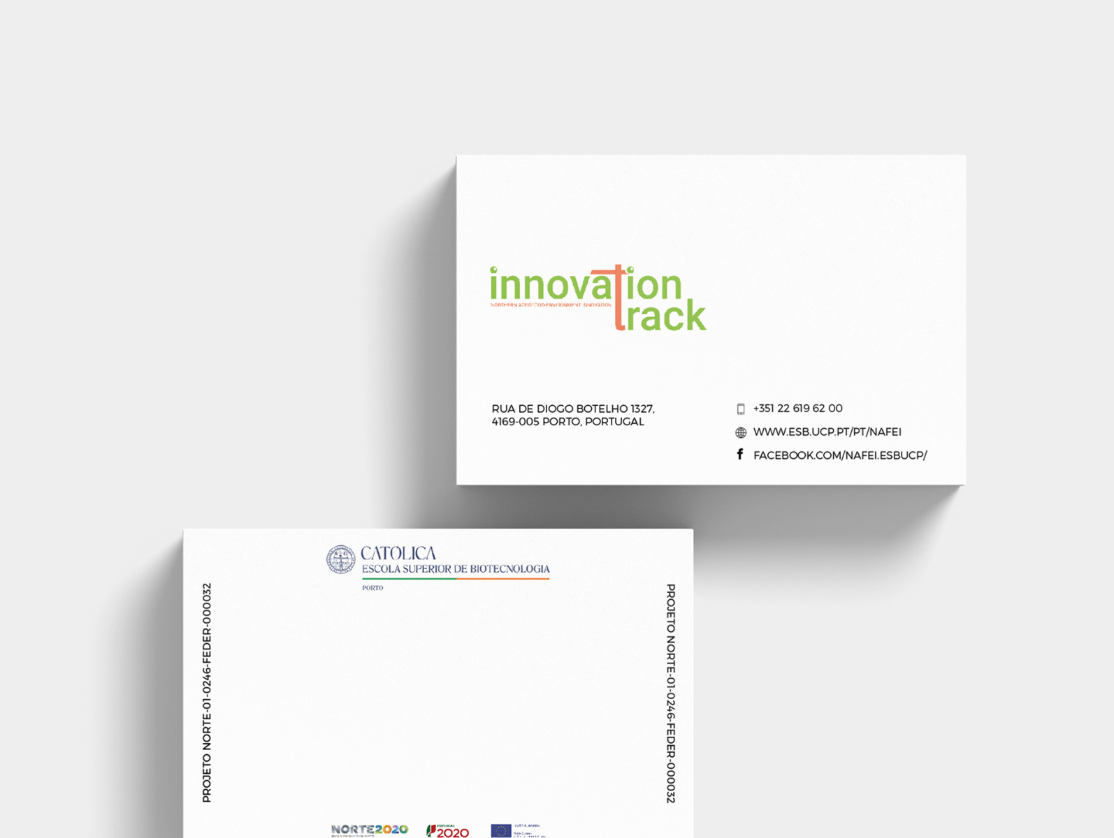Innovation track business card design by Joana Gonçalves on Dribbble