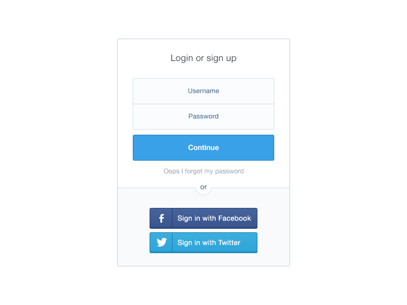Login / Sign up form by Bart Ebbekink on Dribbble