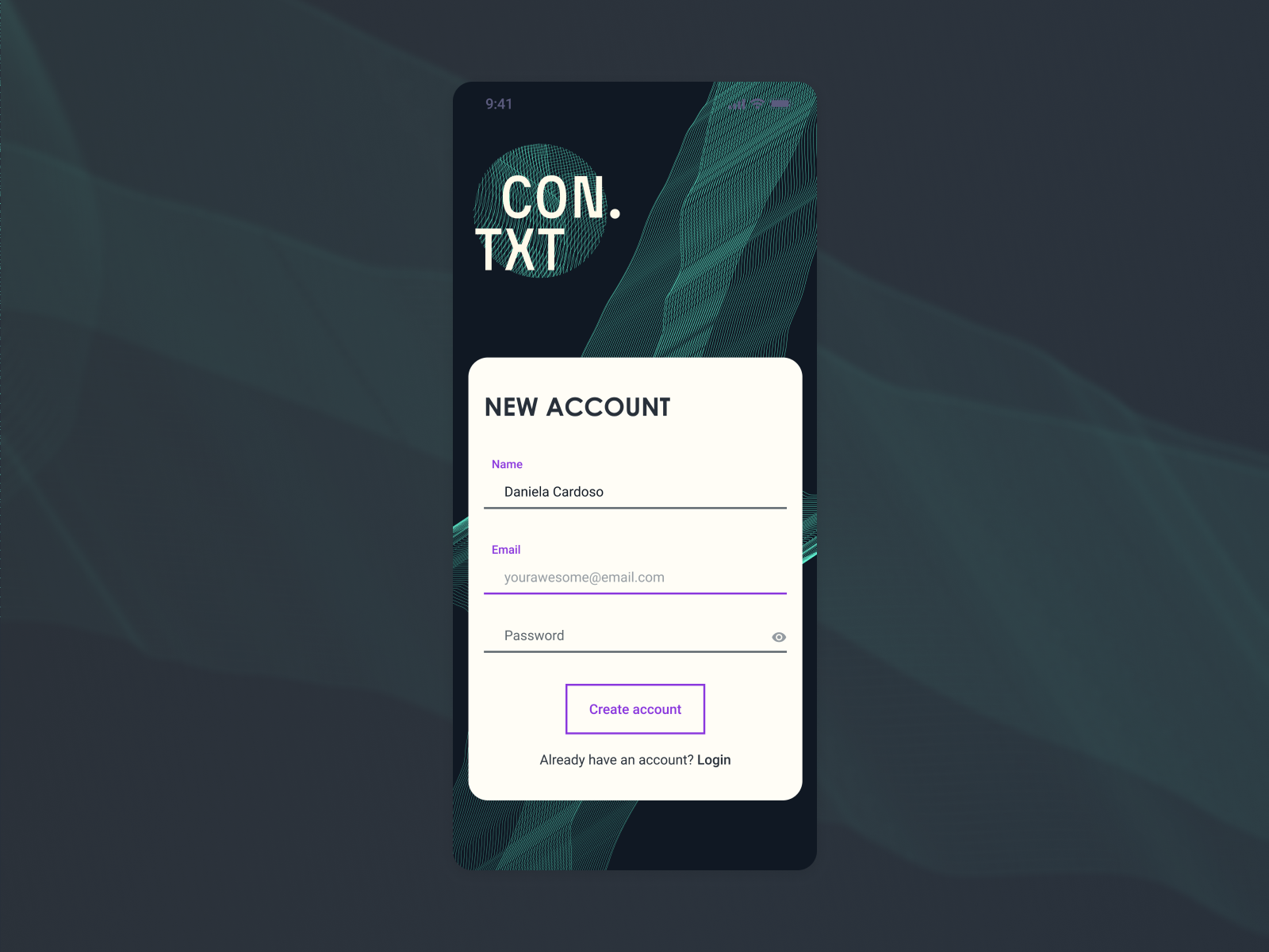 Sign Up mobile form by jessicat on Dribbble