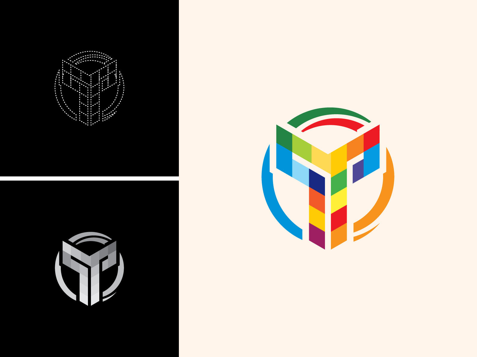 T Colorful Logo by Nahid Sultana on Dribbble