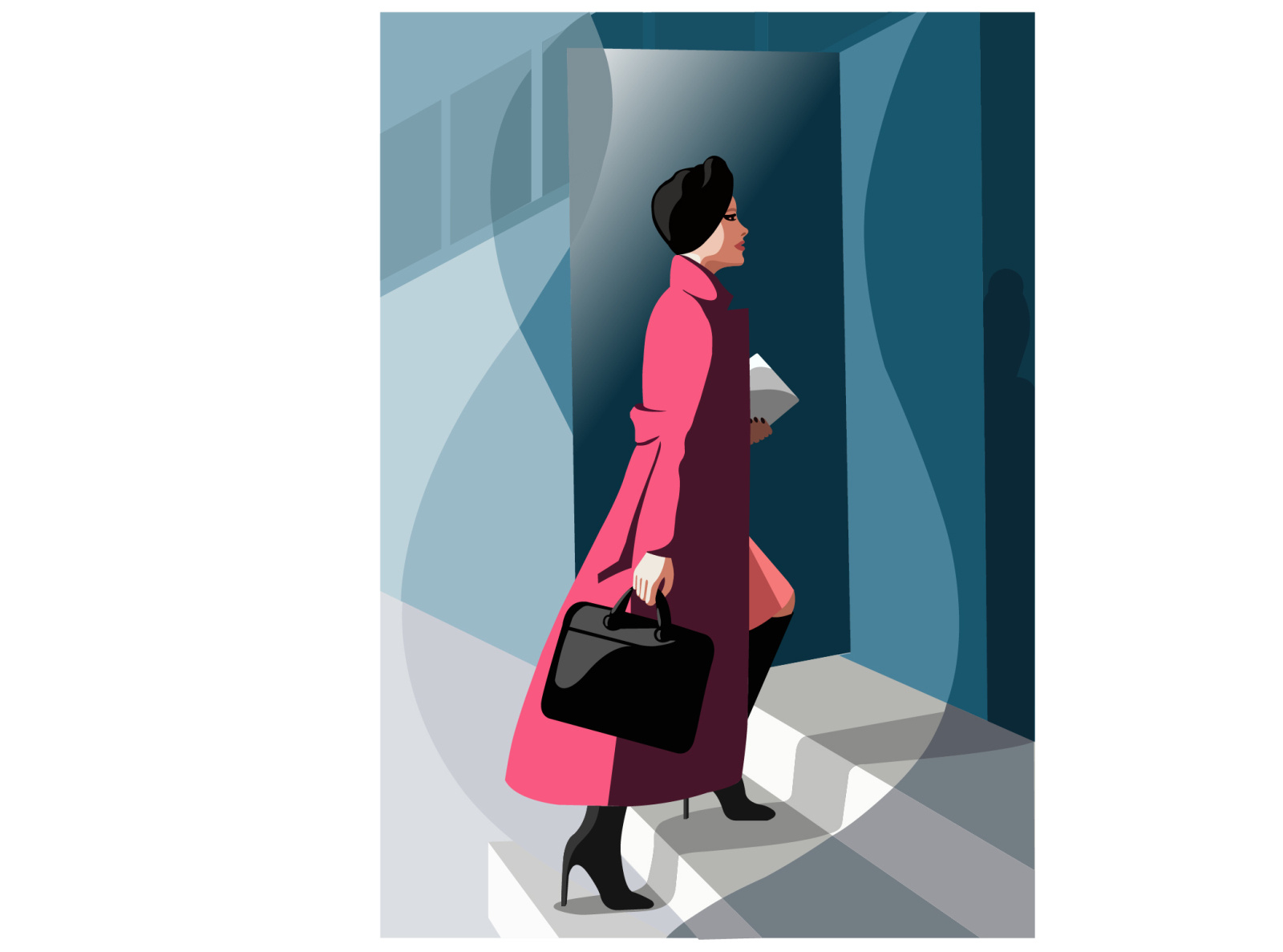 Office girl illustration by Huzaifa Baig on Dribbble