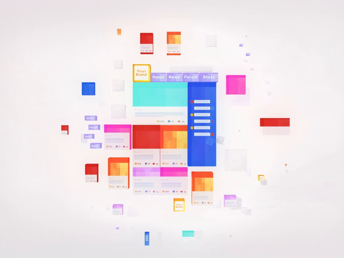 3d Shapes User Interface by Pigeon Studio on Dribbble