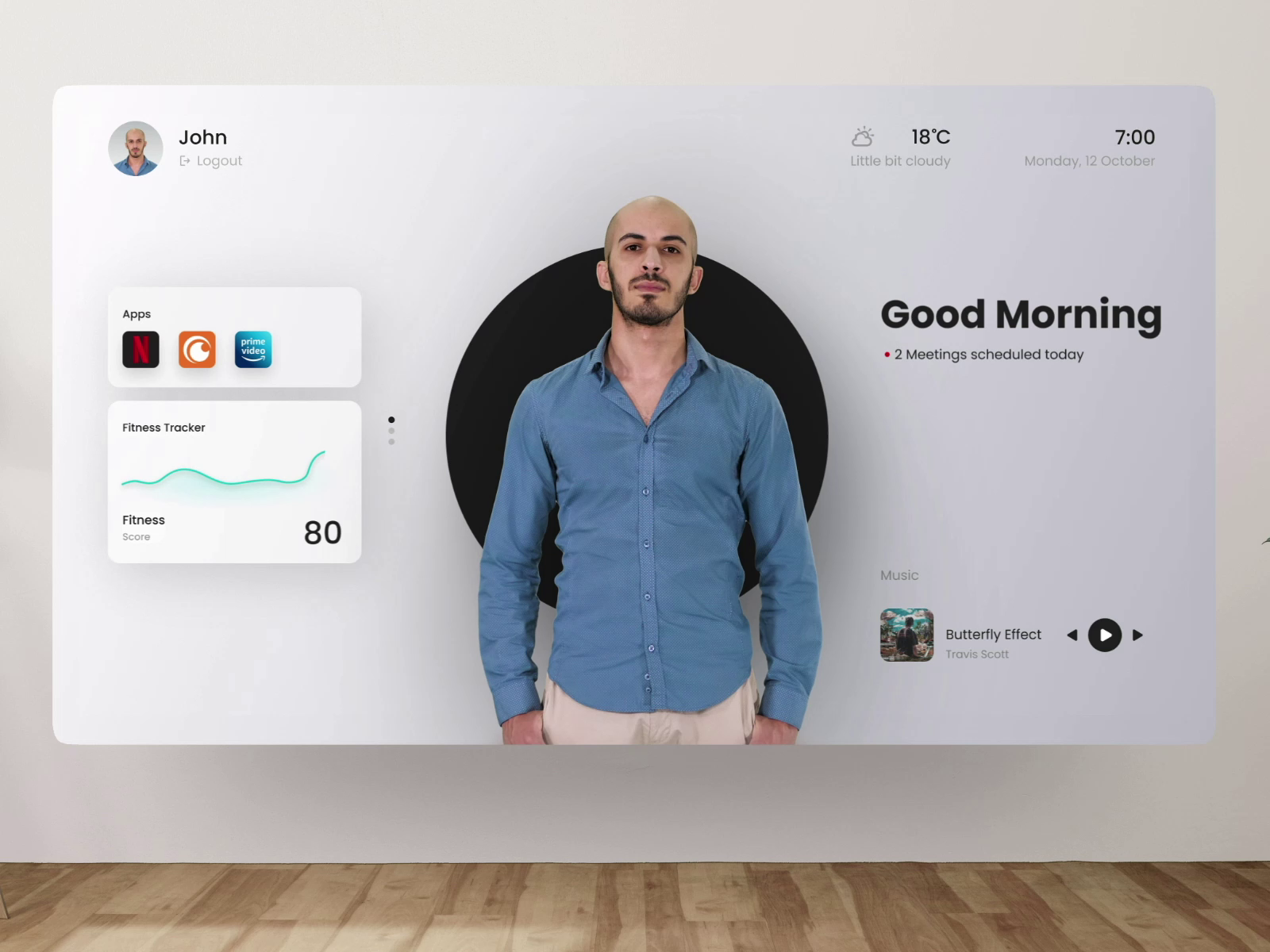 Future Smart Mirror - UI by Aman Verma for Nickelfox - UI/UX Design on Dribbble