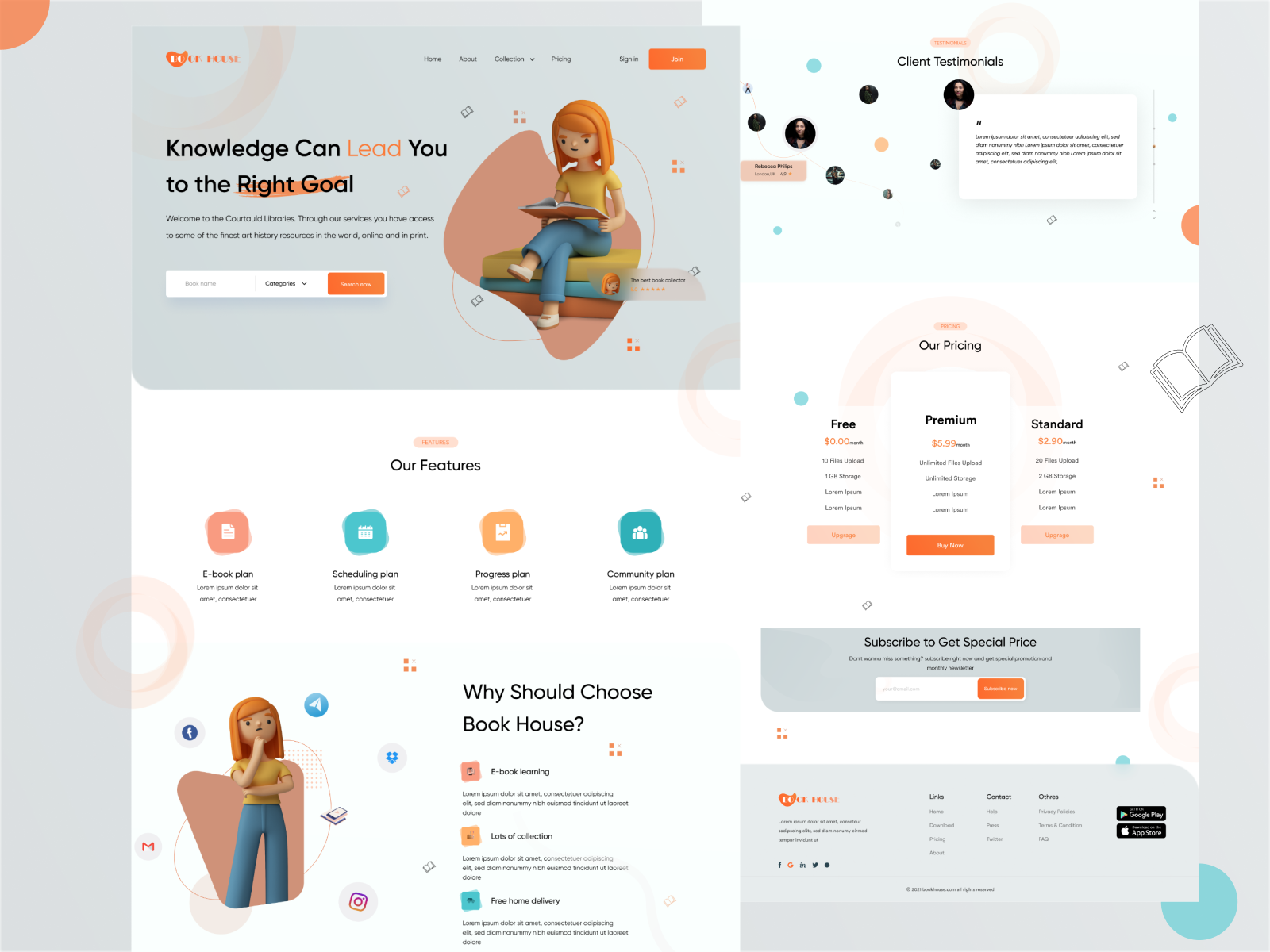 E-Book House Landing page by Aminul - UX/UI Designer on Dribbble