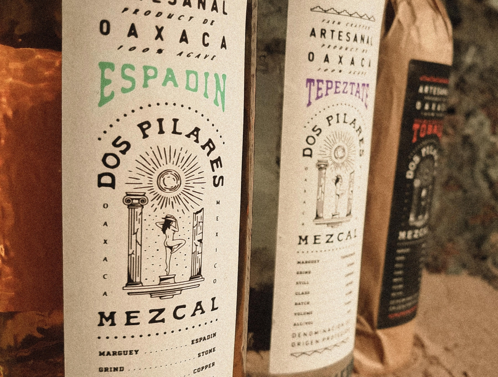 Dos Pilares Mezcal Labels by Dexter Stevens on Dribbble