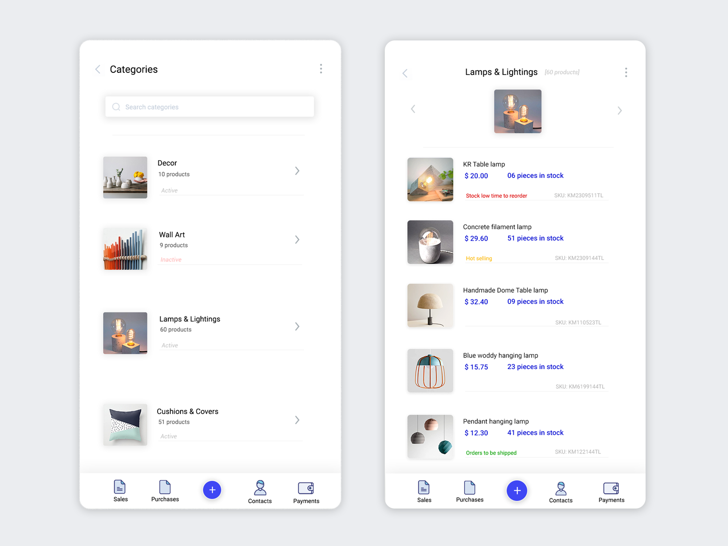Categories products ui app design by Puneet Mehta on Dribbble