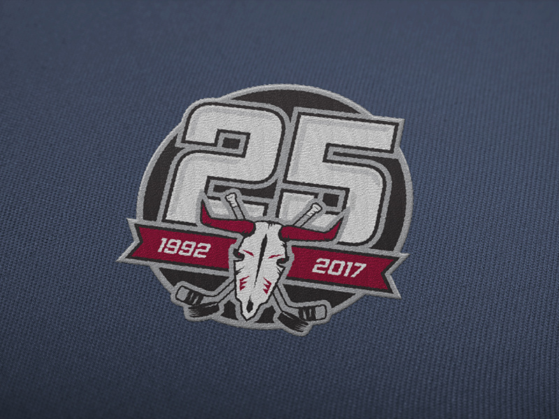 Embroidered Red Deer Rebels Anniversary Logo by Jenna Larocque on Dribbble