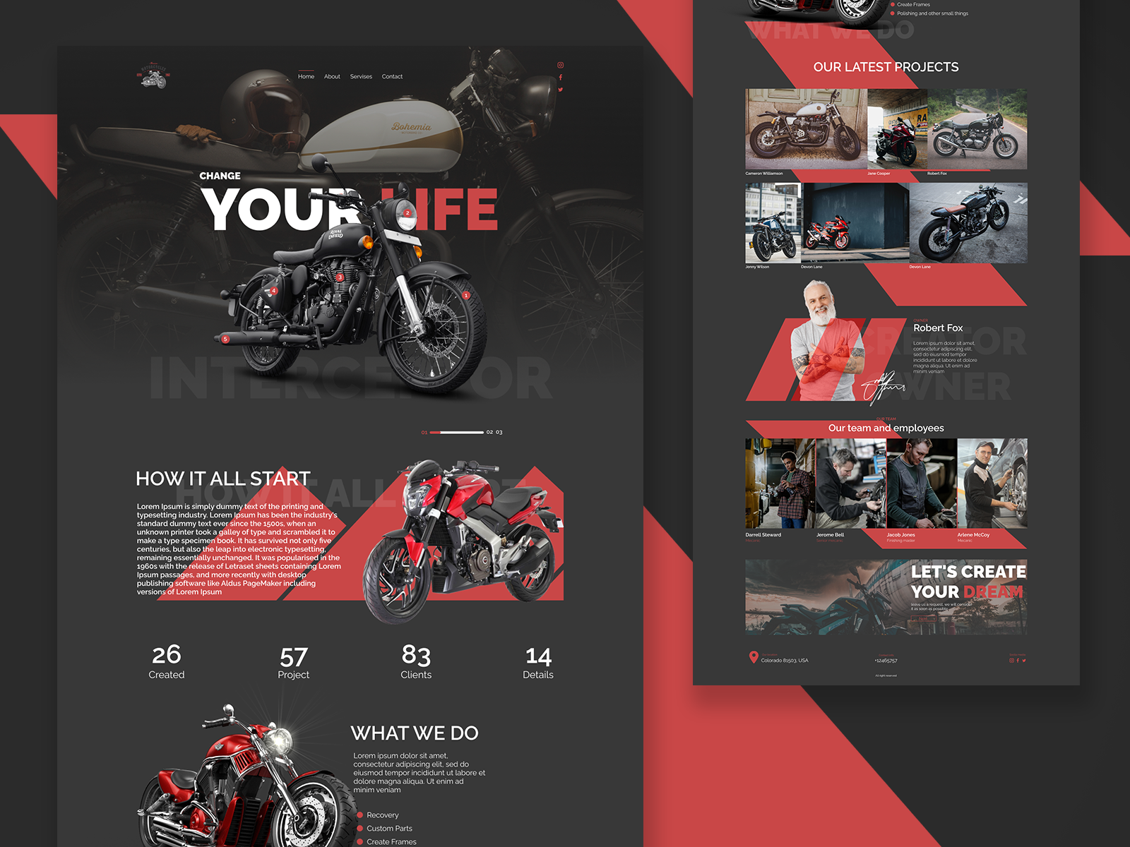 Motorcycle workshop website by Edgar Sigaev on Dribbble
