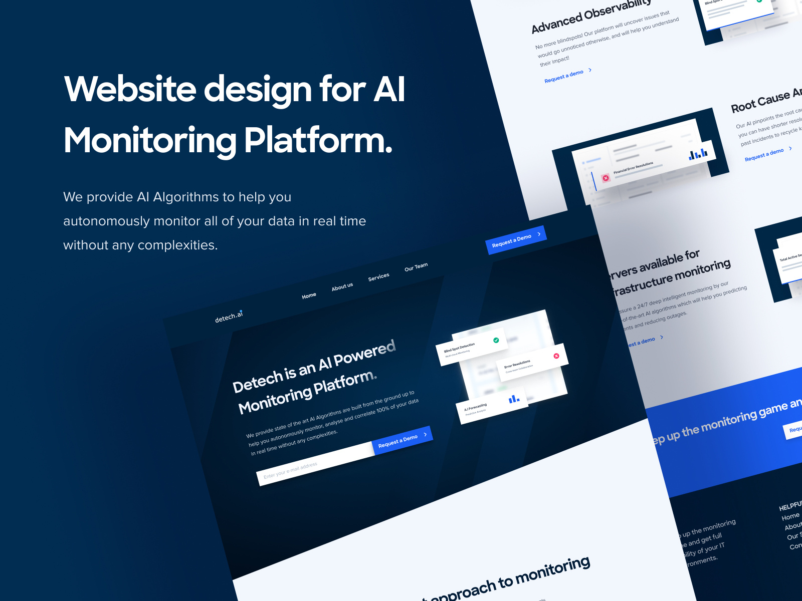 Website design for artificial intelligence monitoring platform. by ...