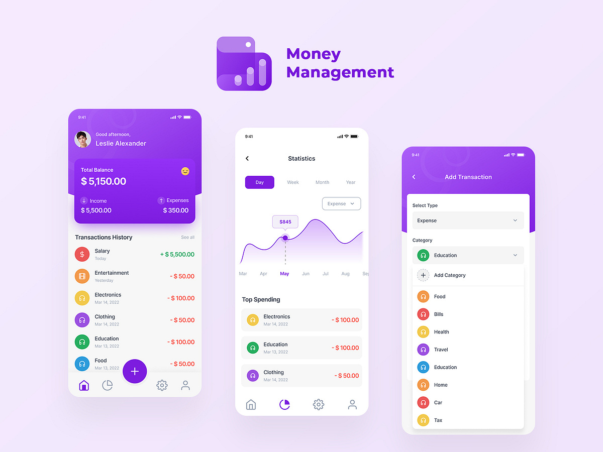 Finance Management | Money Management App Concept by Kaushik Kachhadiya ...