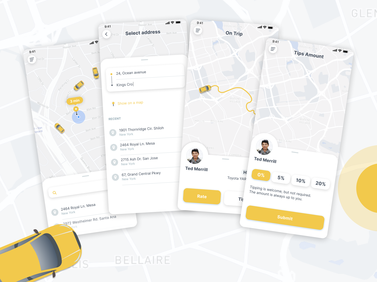 Taxi - Uber-like taxi service by Uitop. for Uitop on Dribbble
