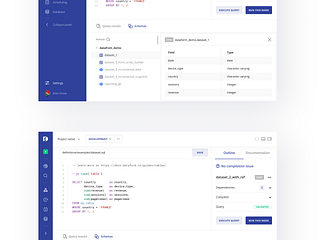 Dataform: Online SQL IDE by Vladimir Gruev for heartbeat on Dribbble
