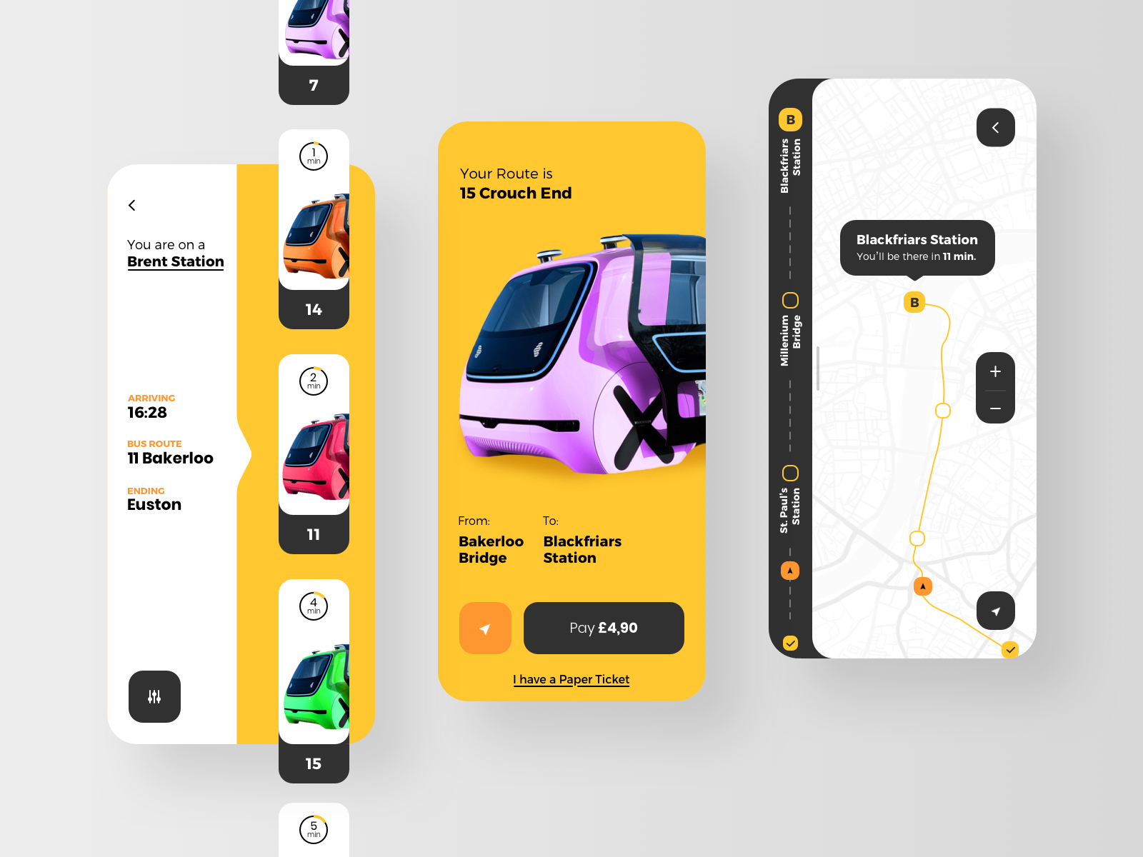 Public Transport Application by Jack R. for RonDesignLab ⭐️ on Dribbble