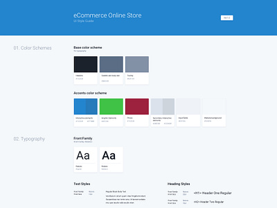 UI Style Guide for E-commerce Site by RD UX/UI for RonDesignLab on Dribbble