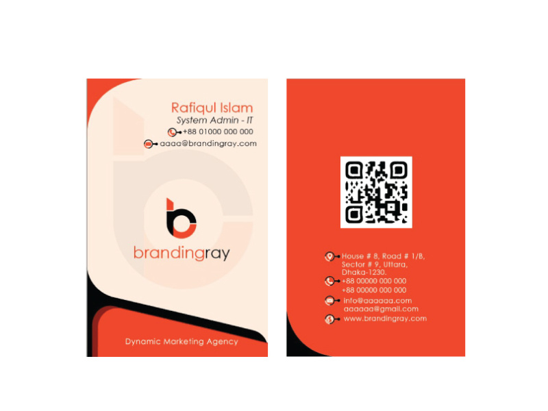 Business Card of Branding Ray by Techency on Dribbble