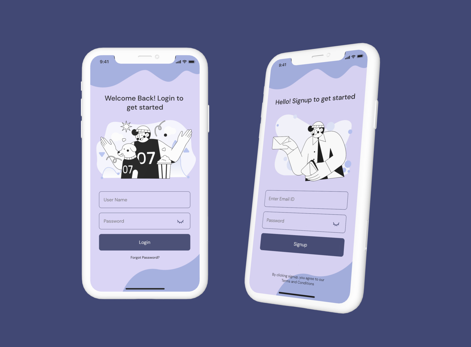 Login and Sign Up Screens by Sahil Salekar on Dribbble