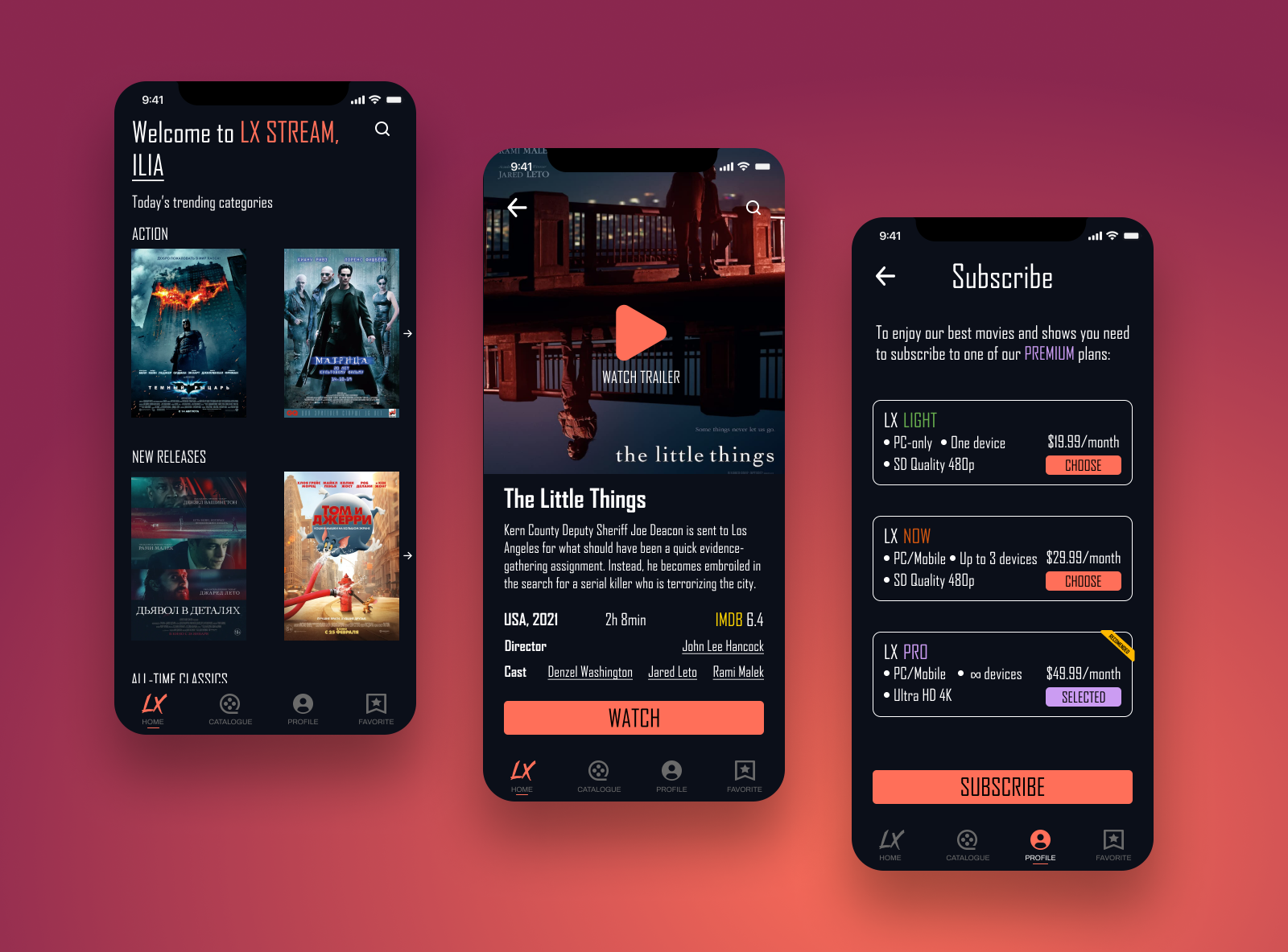 Mobile Streaming App Interface Design by Ilia on Dribbble