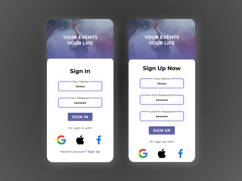 Login and Sign Up UI by Yarema Kertytsky ᵤₐ on Dribbble