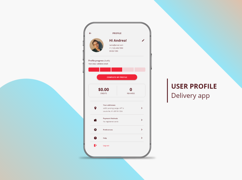 User Profile by Andrea Contreras on Dribbble