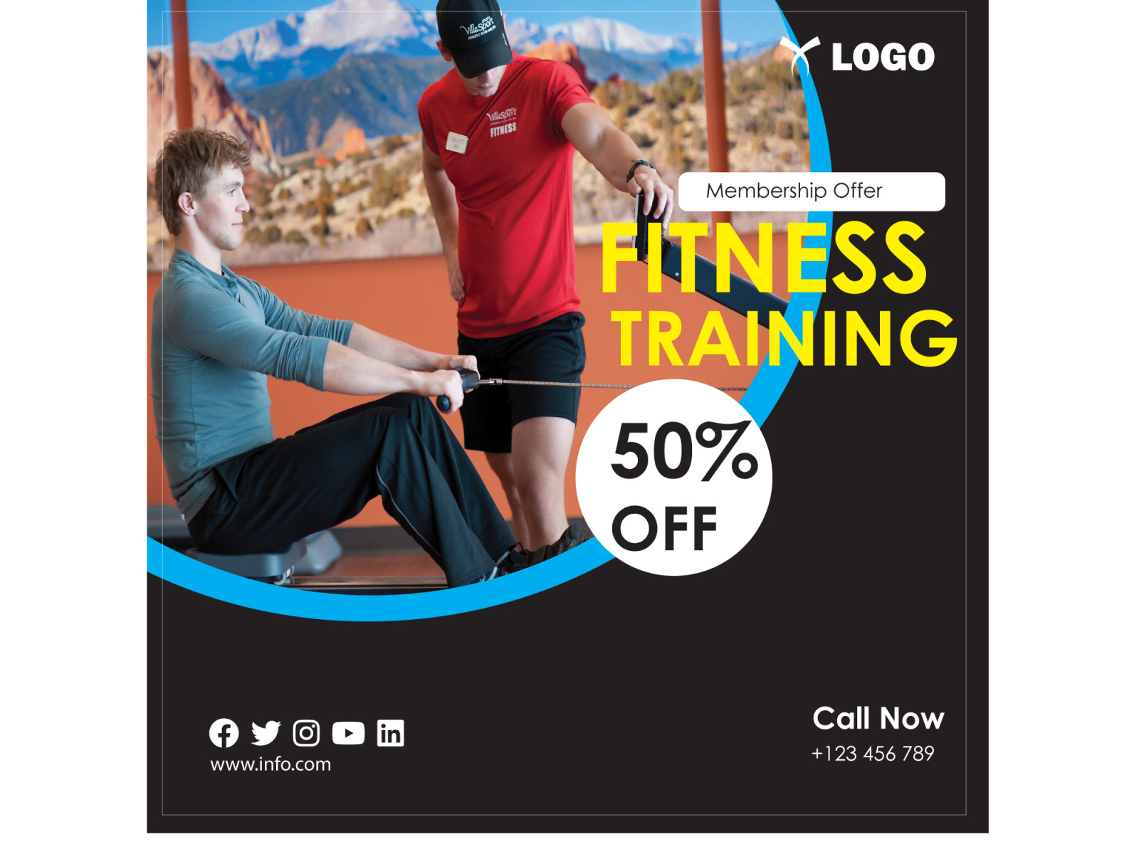 Fitness Training membership offer social media post design by Md ...