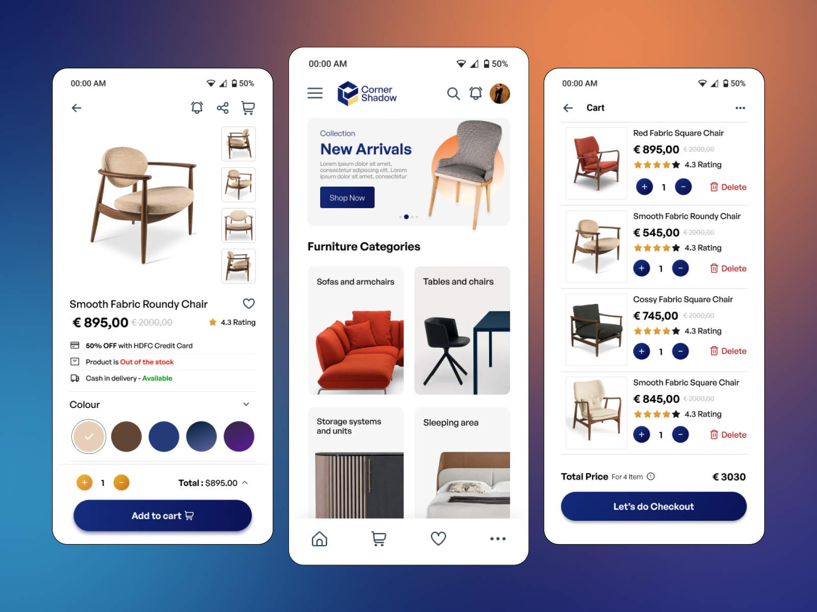 Furniture Mobile UI design by Krunal Modi on Dribbble