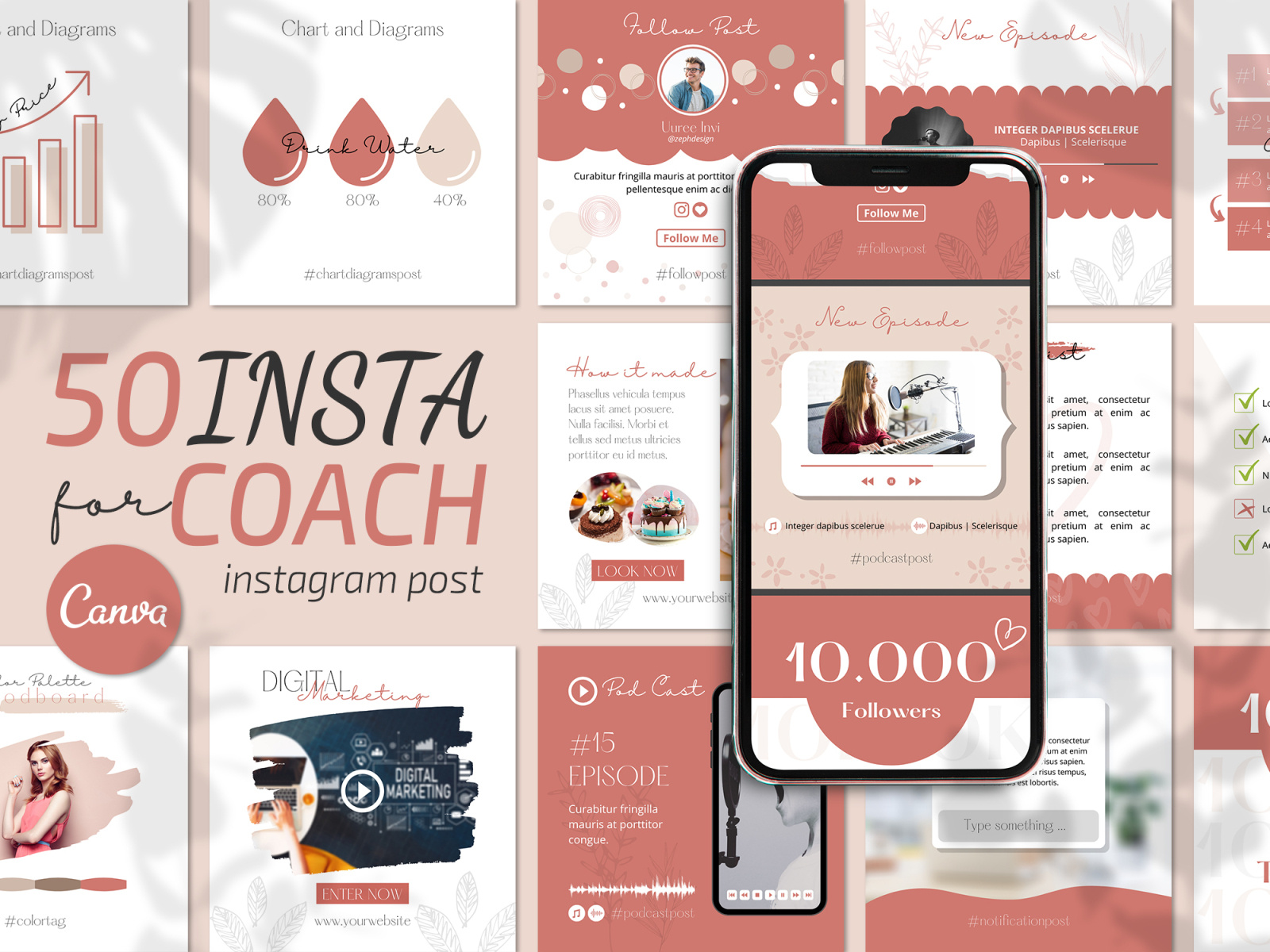 50 Instagram Templates For Canva Social Media Post By U Design On Dribbble