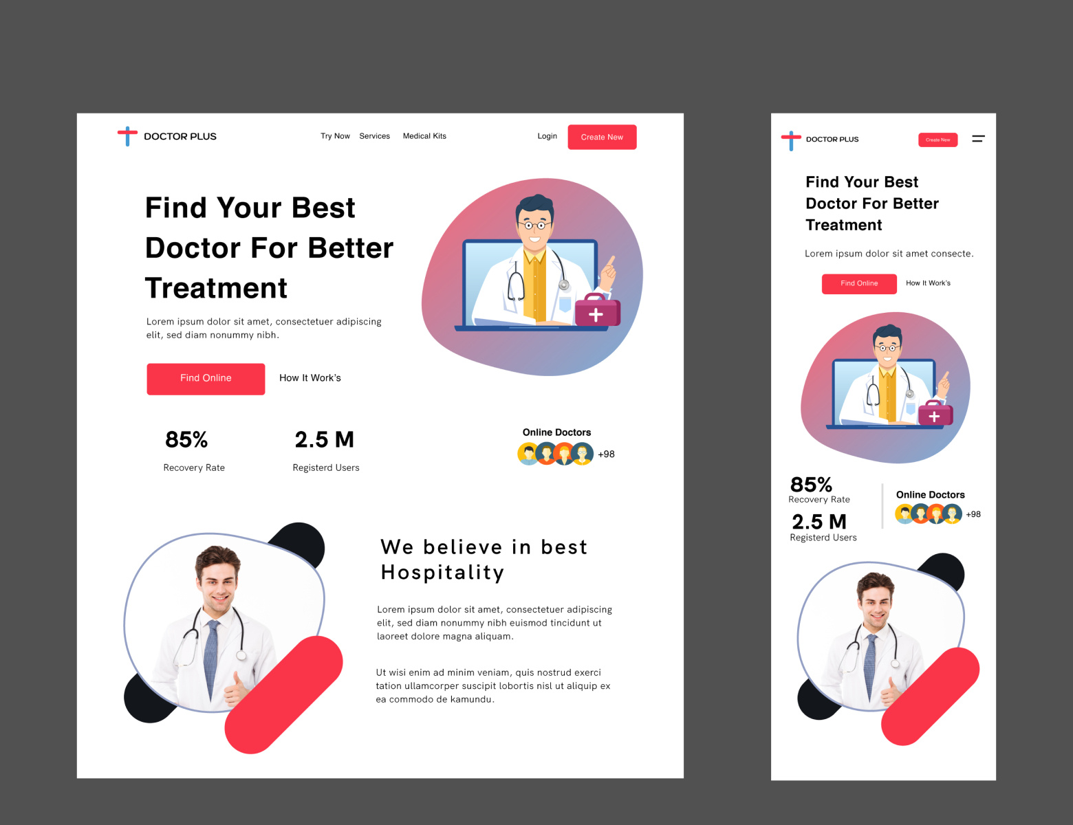 Medical Doctor Web and Mobile User Interface Design by UiUx Planet on ...