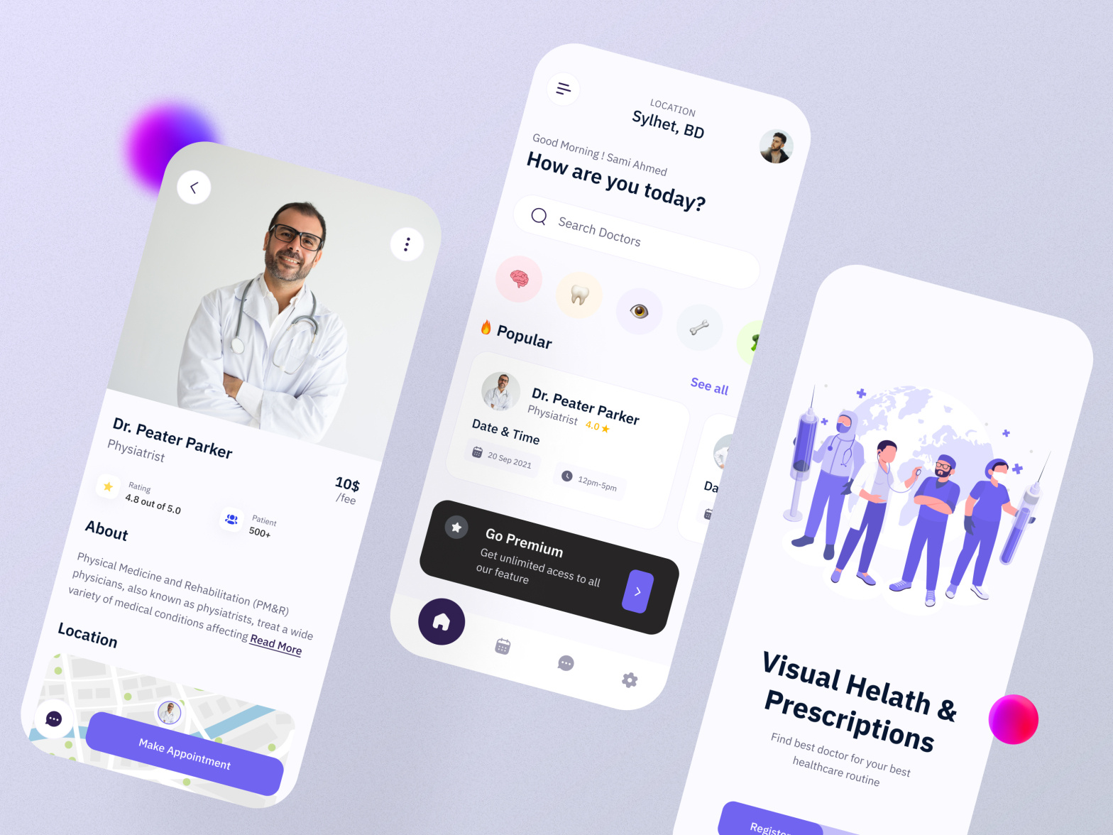 Doctor App UI Design Light V. - Savior Care by UIHUT - UI UX Design ...